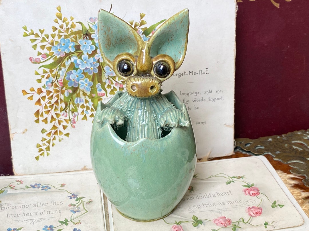 Rare Vintage Yare Designs Baby Dragon in Egg Ceramic Ornament ...