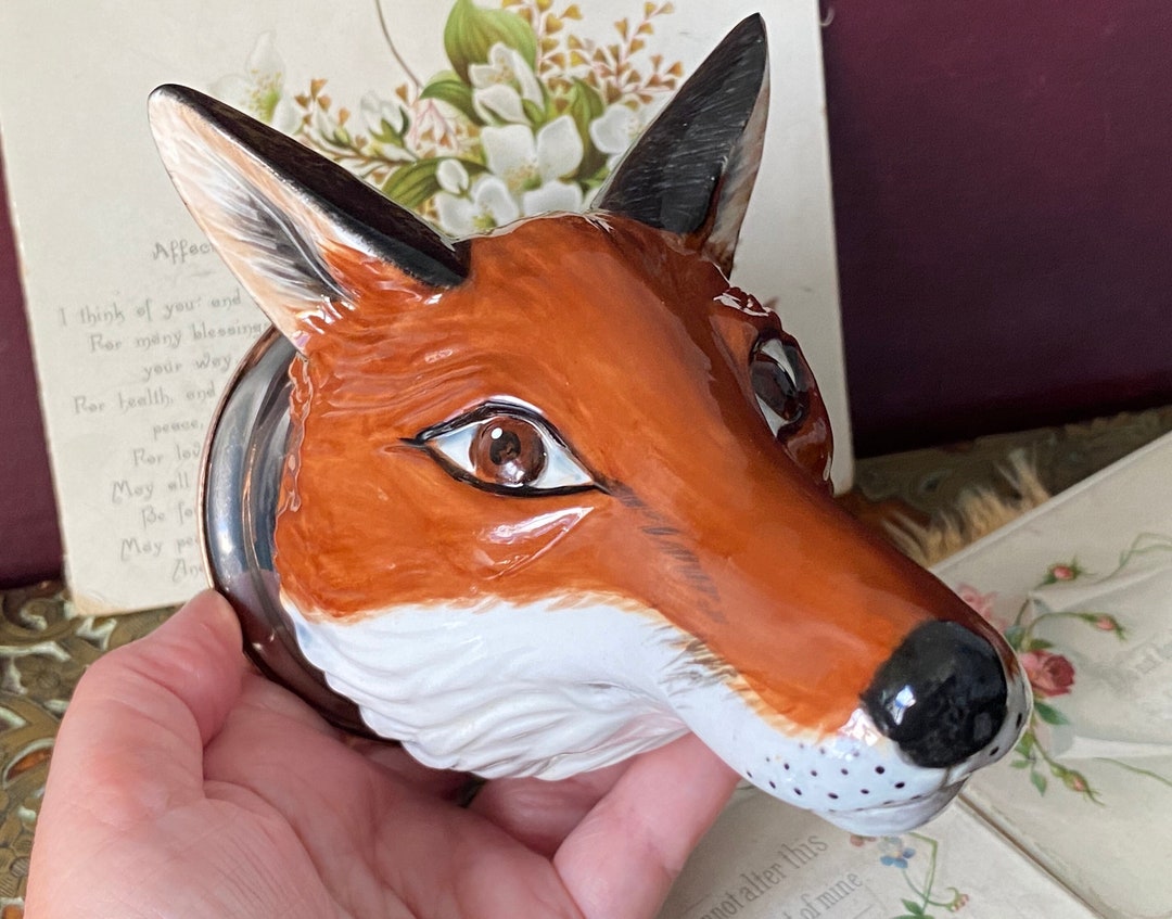 Unusual Vintage old Foley Bone China Metal Rimmed Hand Painted Fox ...