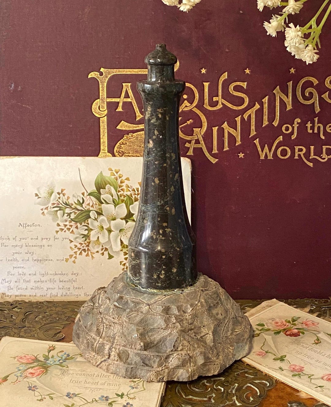 Antique Decorative Large Cornish Serpentine/marble Lighthouse Ornament ...
