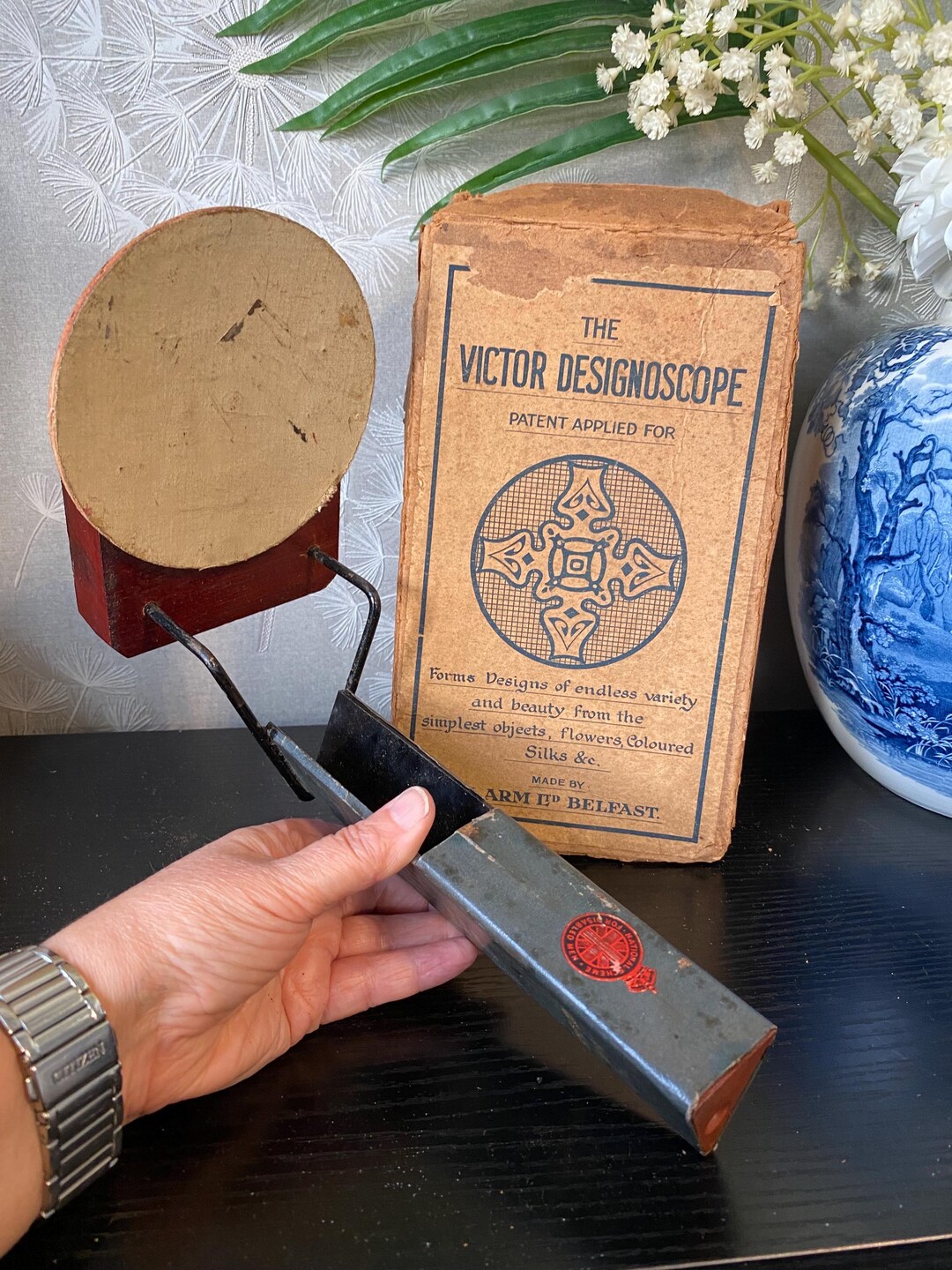 Rare Antique the Victor Designoscope Wood and Metal Kaleidoscope by PK ...