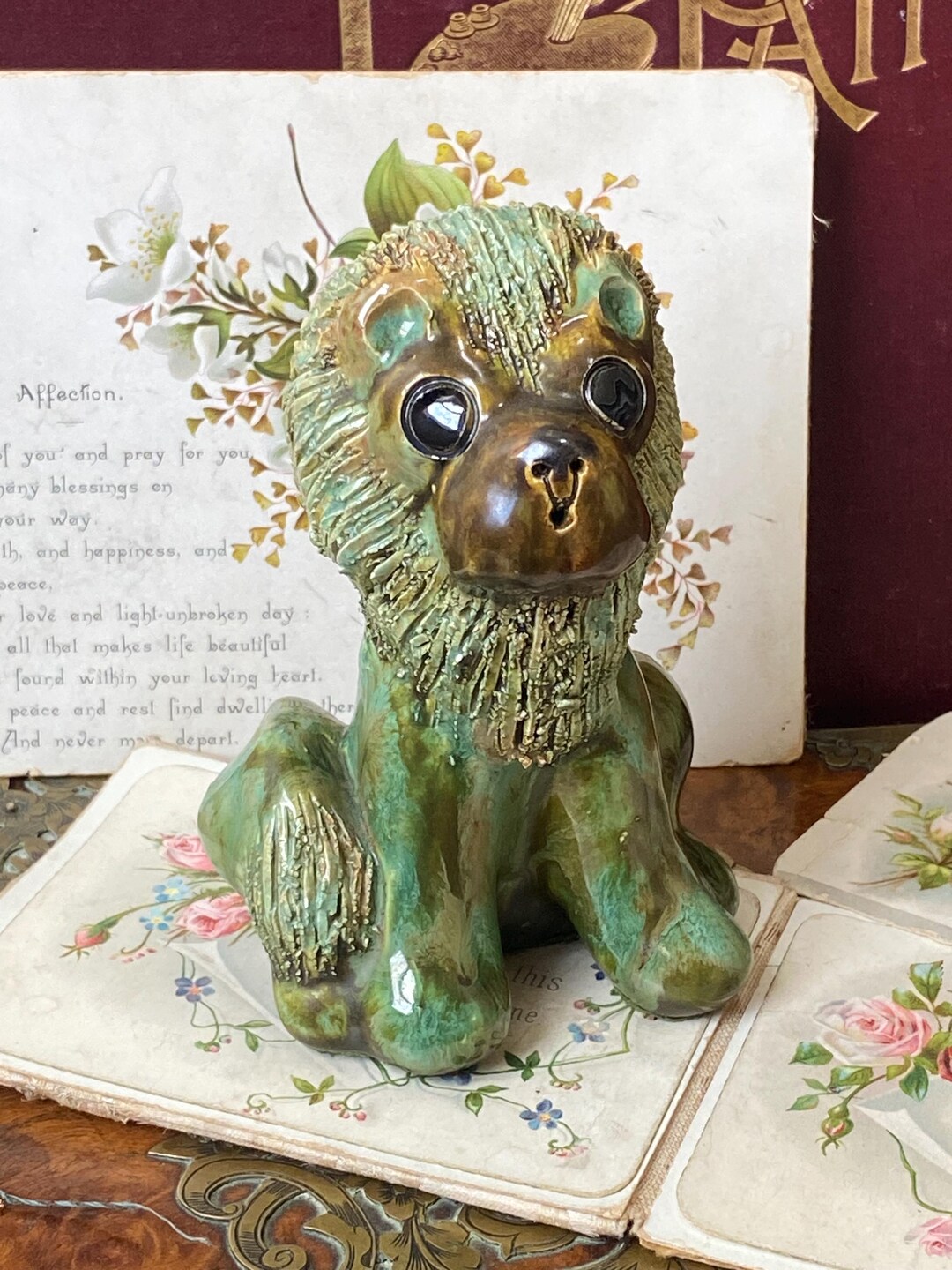 Vintage Yare Designs Pottery Lion Figurine / Sculpture / Ornament ( E ...