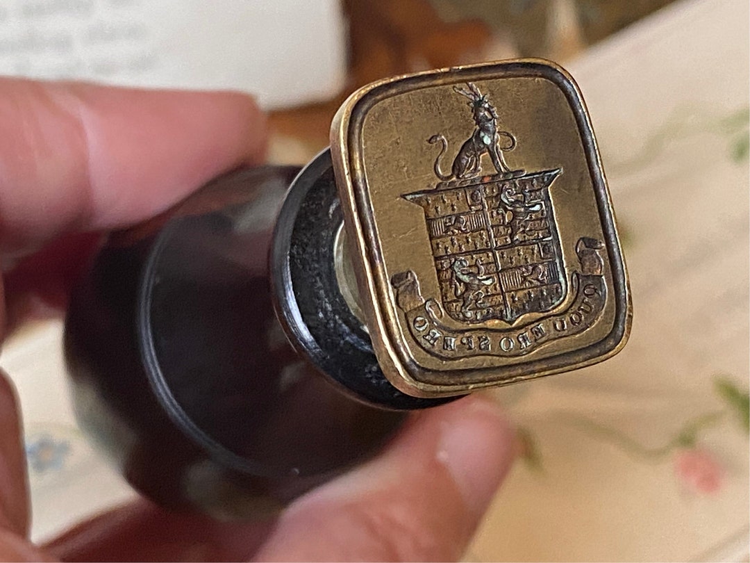 Fantastic Antique Victorian Heraldic Crest With Chimera / Kylin & Motto ...