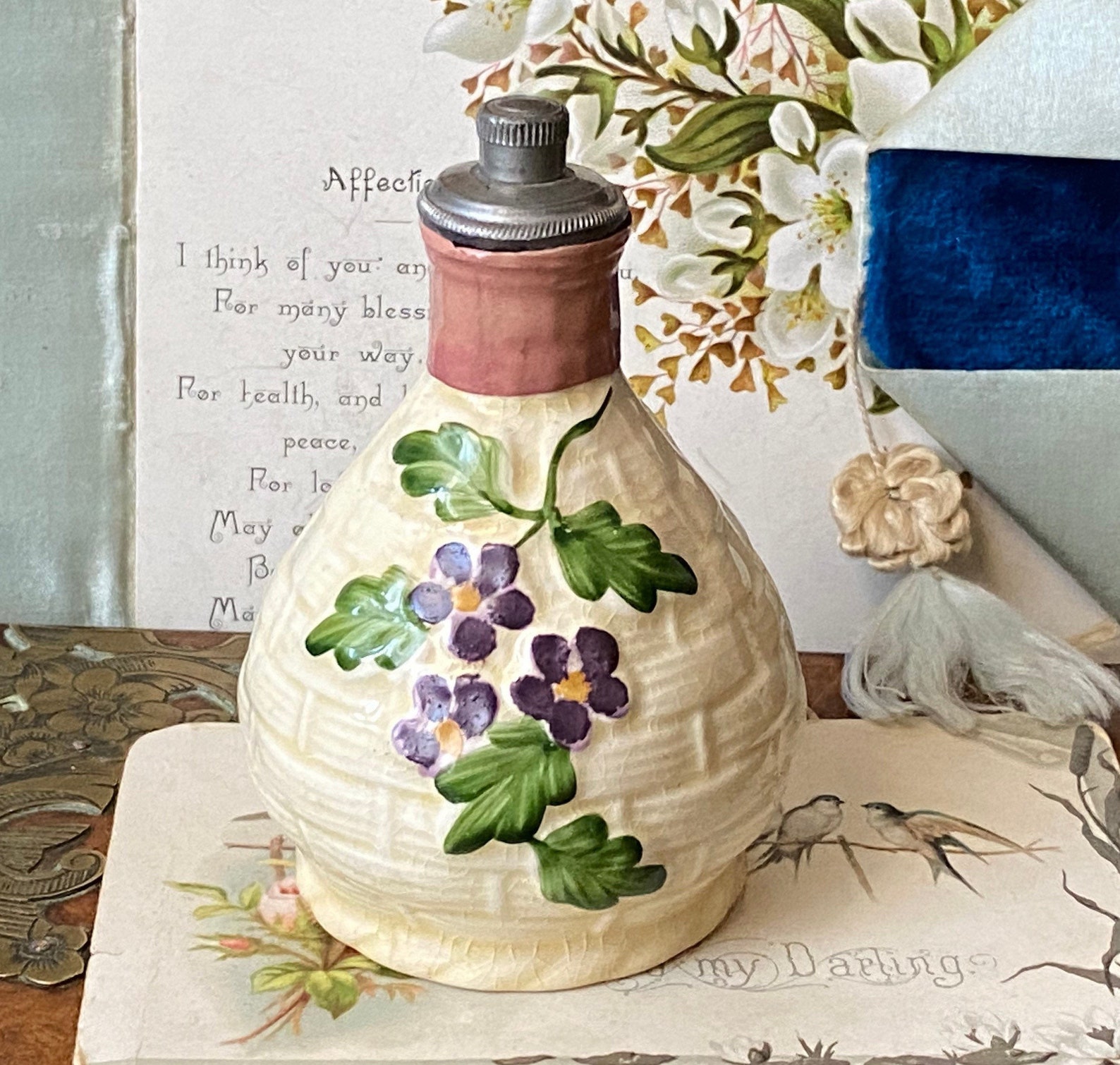 Rare Antique Crown Devon Pottery Devon Violets Ceramic Perfume - Etsy