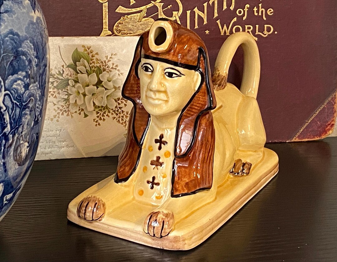 Unusual Vintage Tony Wood Pottery Novelty Egyptian Revival Sphinx ...