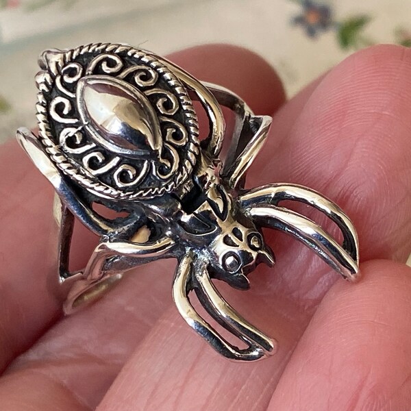Silver Spider Ring - Etsy
