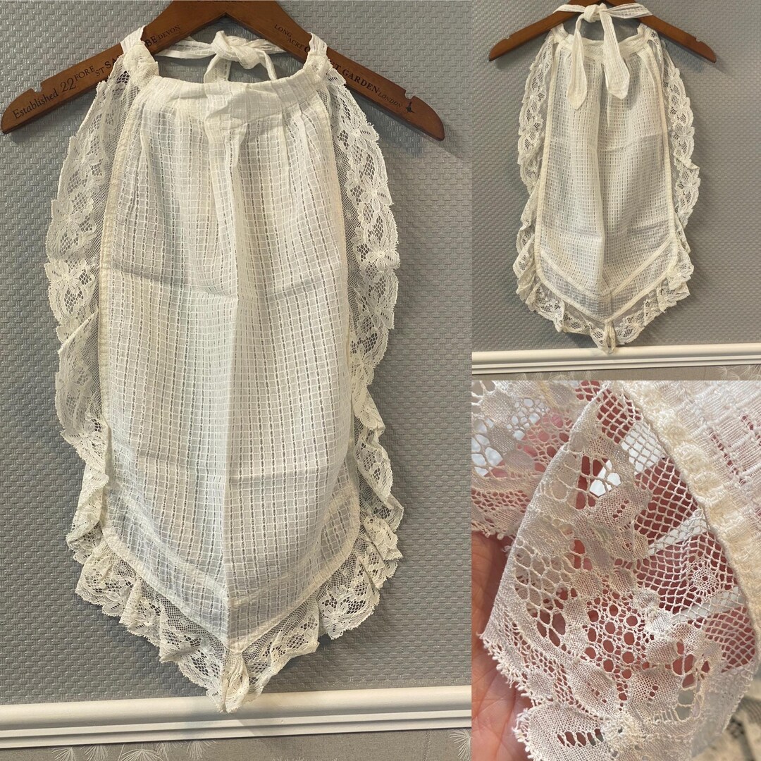 Beautiful Original Antique Victorian/edwardian White Lawn /lace Pinny ...