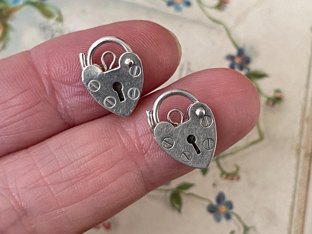 Two Unusual Vintage Tiny Weeny Vintage Sterling Silver Opening Heart ...