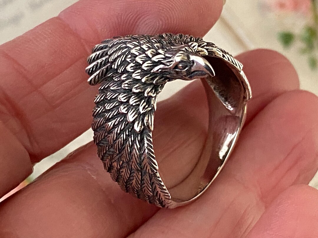 Unusual Vintage Novelty Sterling Silver Eagle Bird Statement Ring ( 3d ) - Etsy