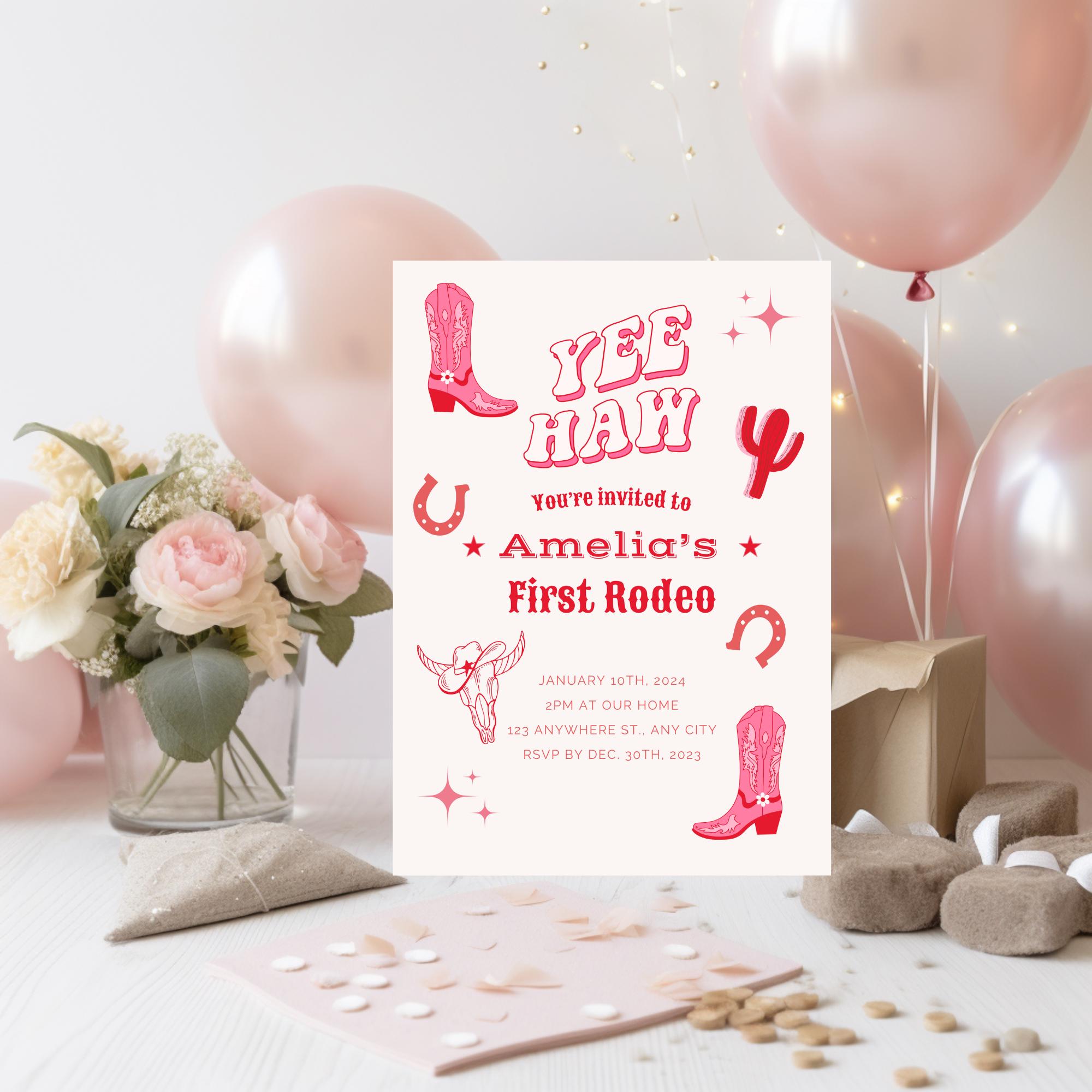 First Rodeo Invitation | Aesthetic Western Invitation | Girls Western ...