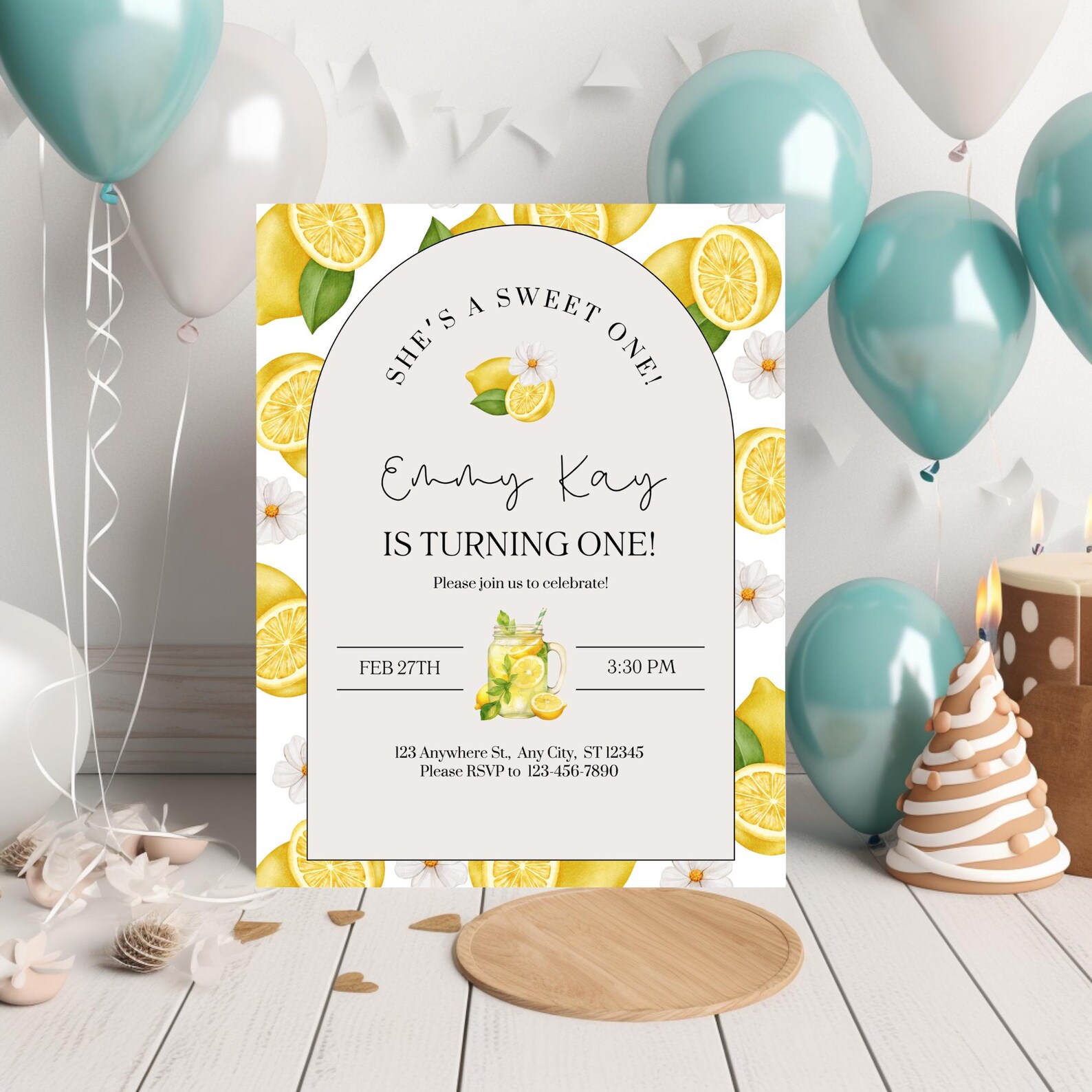 Sweet One Invitation | Lemons Party Invitation | Girls Birthday ...