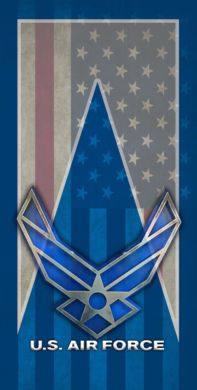 Custom Air Force Emblem on Flag Print Set | Etsy