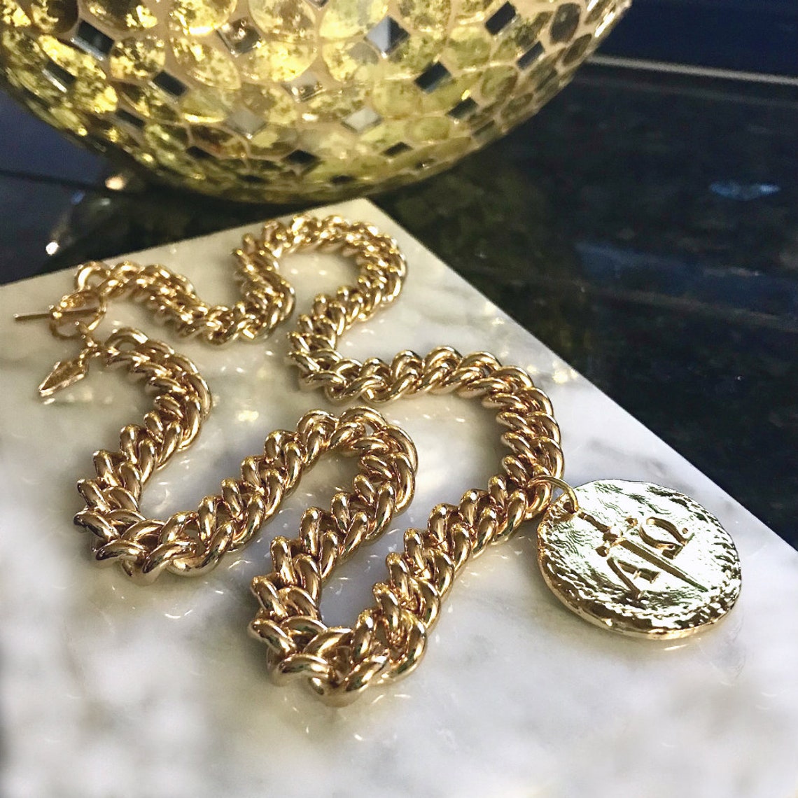 Greek Coin Necklace Greek Alpha & Omega Reversible Coin. No | Etsy