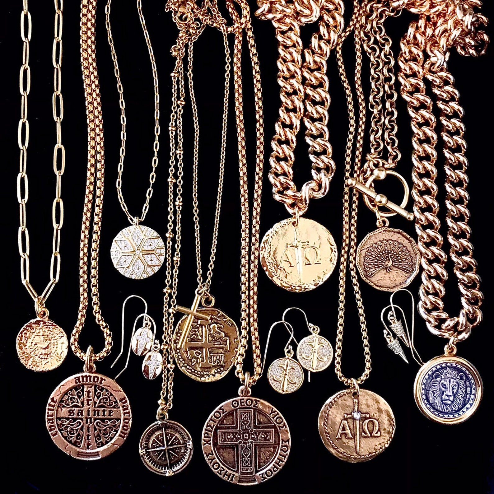 Silver Coin Cross Necklace Cross Pendant Ancient Style | Etsy