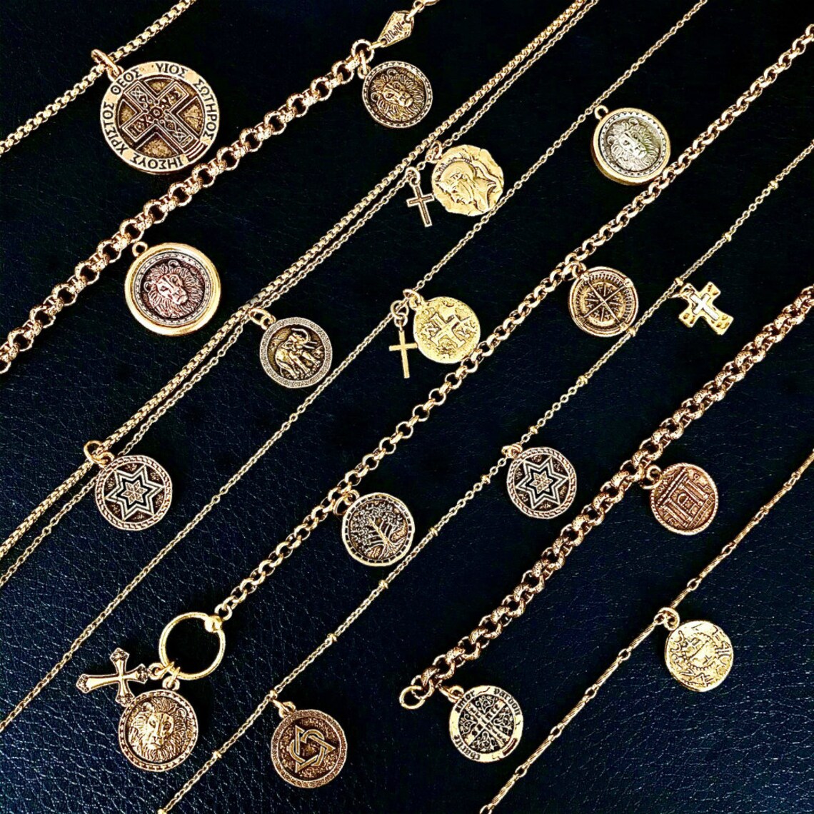 Greek Coin Necklace Greek Alpha & Omega Reversible Coin. No | Etsy