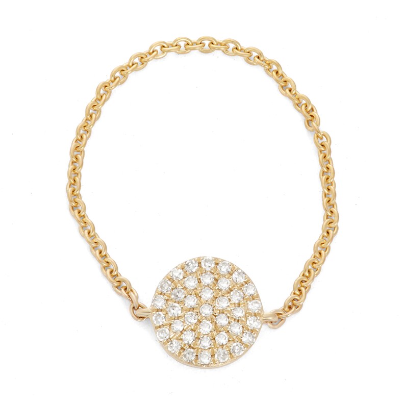 14K Gold & Genuine Diamonds Womens Round Disc Charm Chain - Etsy