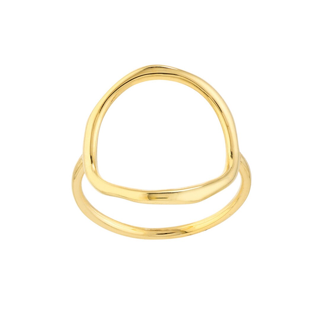 14K Yellow Gold Organic Open Circle Negative Space Rings Available in ...