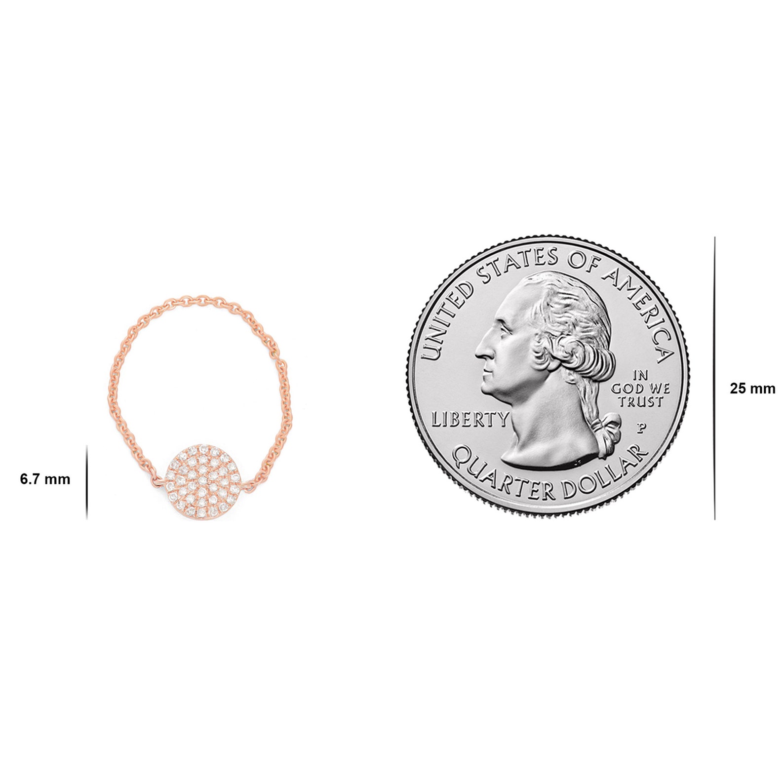 14K Gold & Genuine Diamonds Womens Round Disc Charm Chain - Etsy