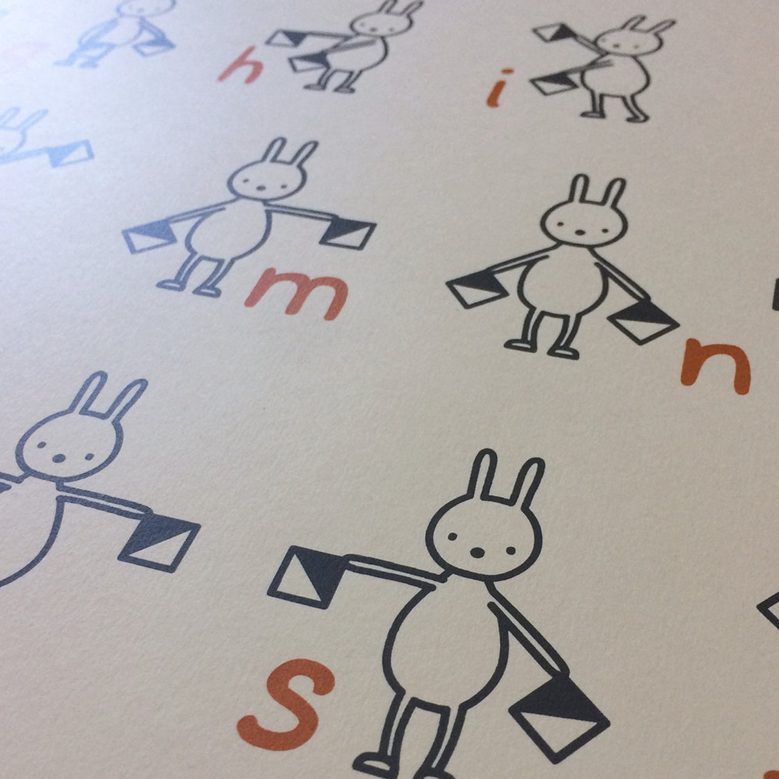 Bunny Semaphore Poster - Etsy