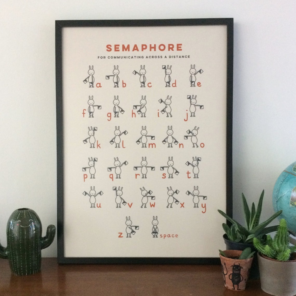 Bunny Semaphore Poster - Etsy