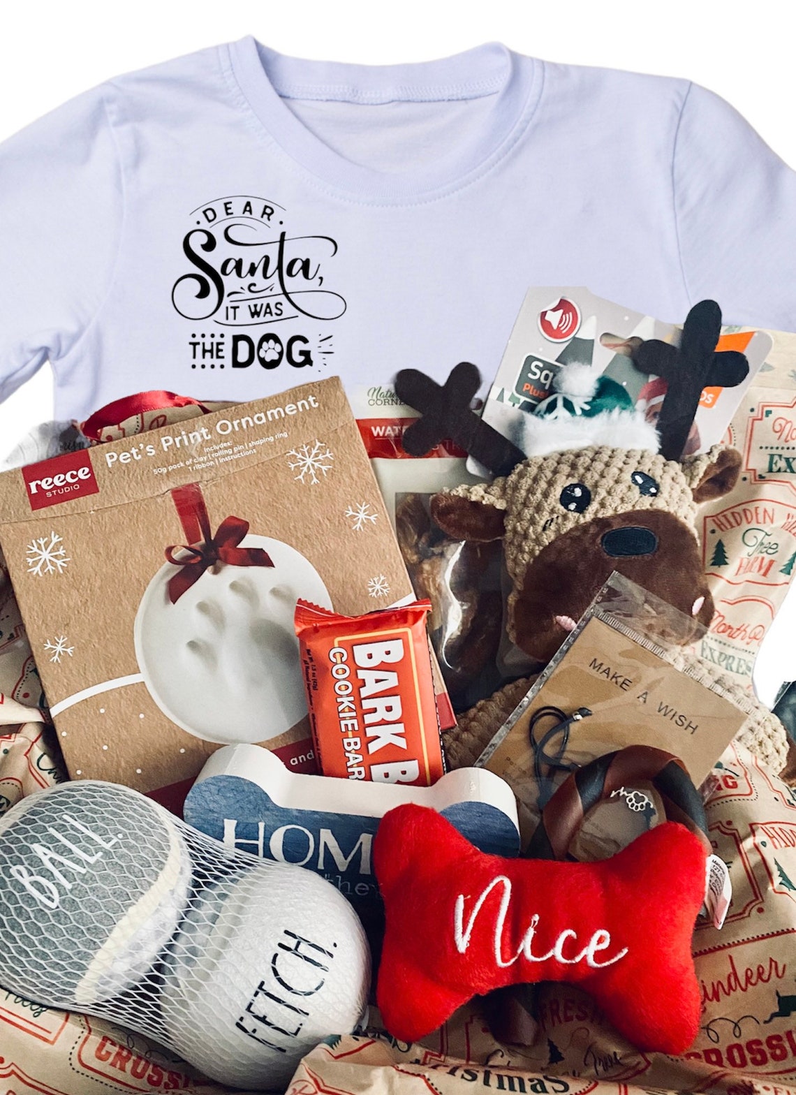 Christmas Themed Dog Mom Gift Dogs Christmas Gift Dog and Dog Mom Box ...