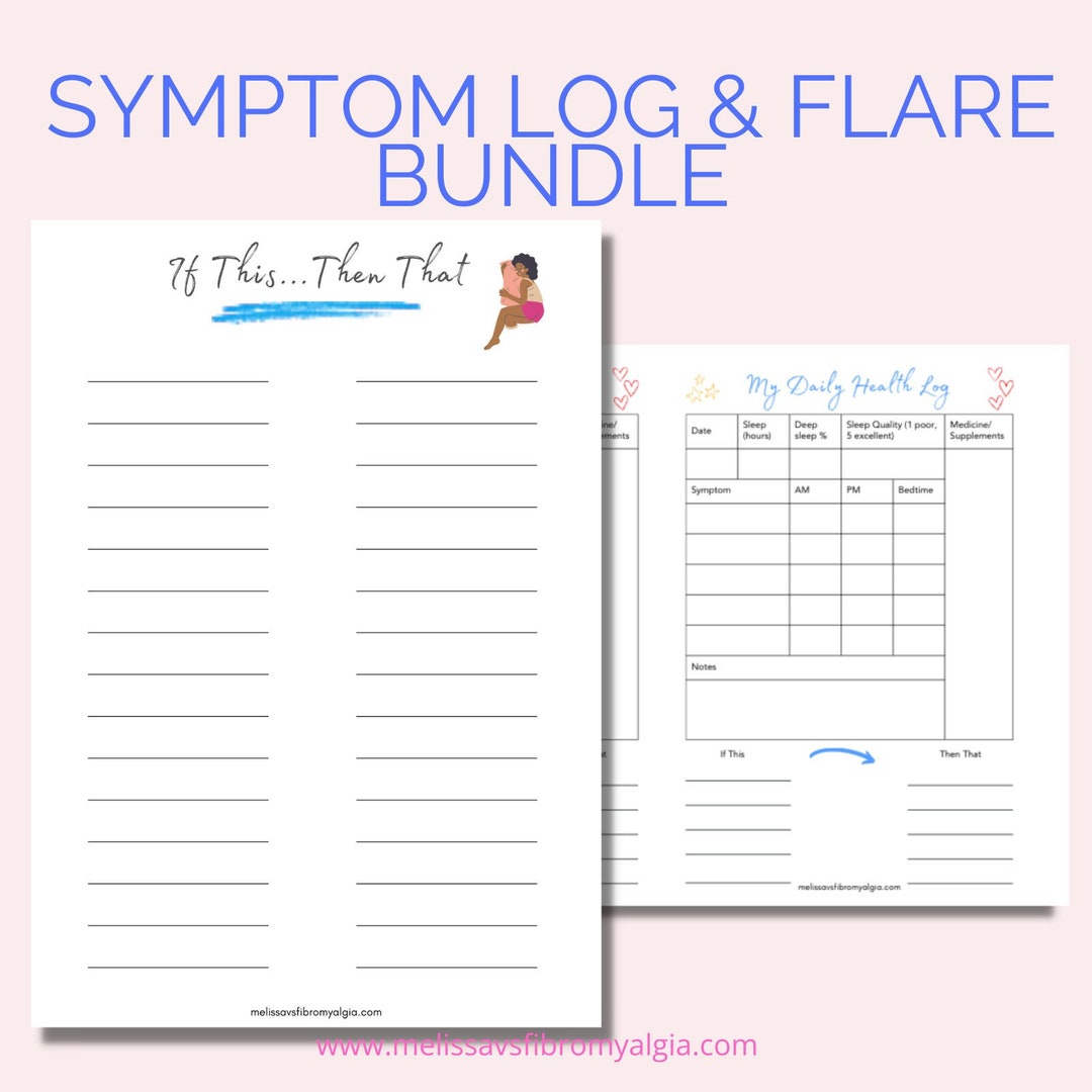 Fibromyalgia Symptom Log Flare Plan Bundle Manage Chronic - Etsy