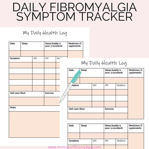 My Daily Health Log Chronic Illness Daily Symptom Tracker | Etsy
