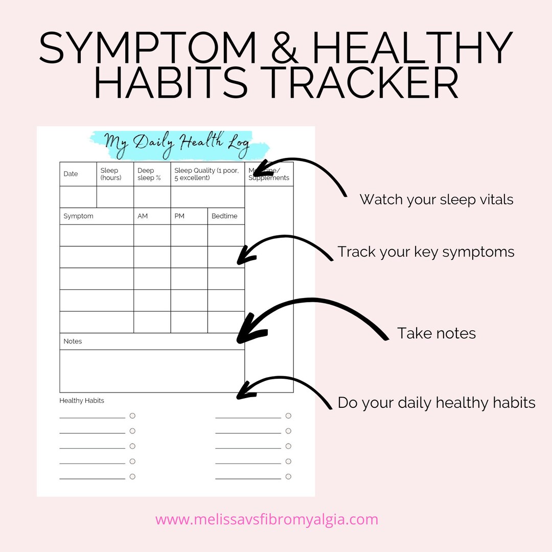 Symptom & Healthy Habits Tracker Tracker for Chronic Illness Track ...
