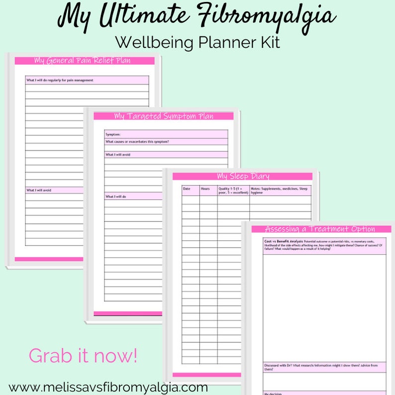 Ultimate Fibromyalgia Wellness Planner Kit, Chronic Pain Management ...
