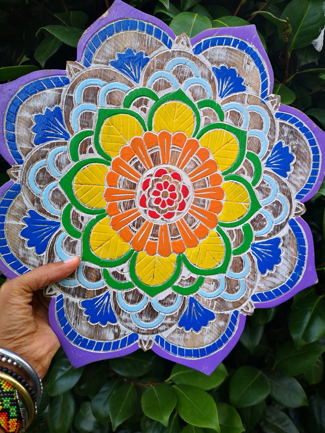 Mandala, Wooden Mandala Plaque, Mandala Wall Hanging, Hand Carved ...