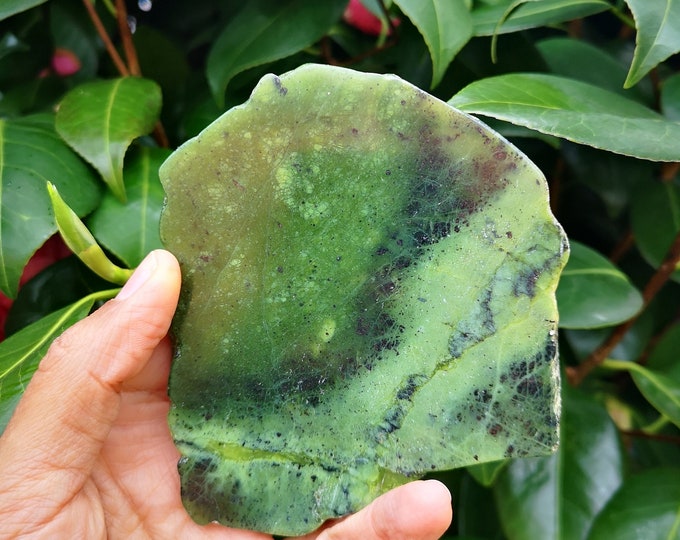 Nephrite Jade, Nephrite Jade Slabs, Heart and Womb Healing Plates, Hand ...