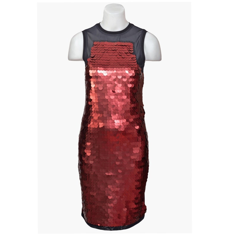 Red Bodycon Sequined Extravagant Dress/little Spangle Elegant Dress ...