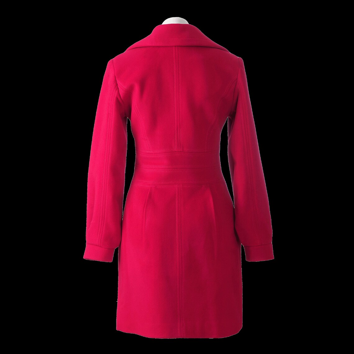 New Red Wool Long Overcoat/tulip Shape Maxi Coat/oversized Elegant ...