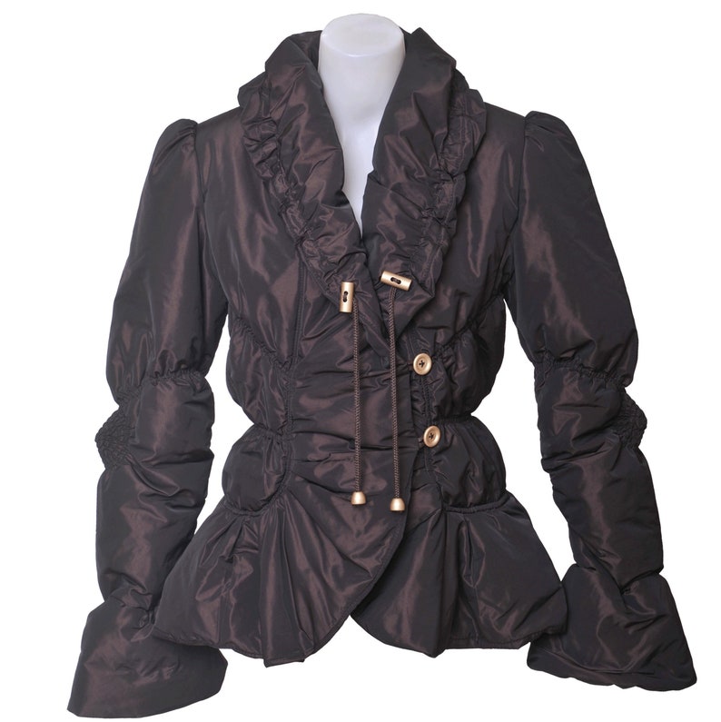 New Brown Taffeta Quilted Padded Extravagant Peplum | Etsy