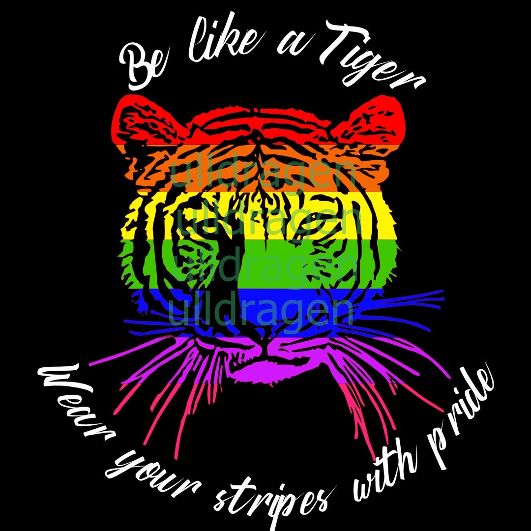 Pride Tiger, Rainbow, Lgbt, Cutfile for Silhouette, SVG, PDF, JPG ...