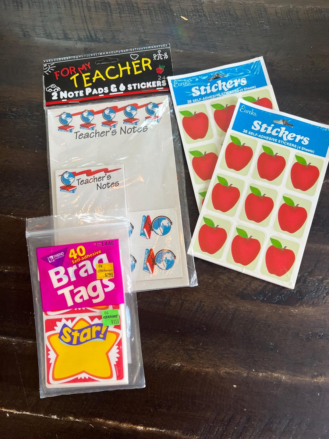 Vintage Teacher Stationery Bundle | Apple Stickers, Note Pads - Etsy
