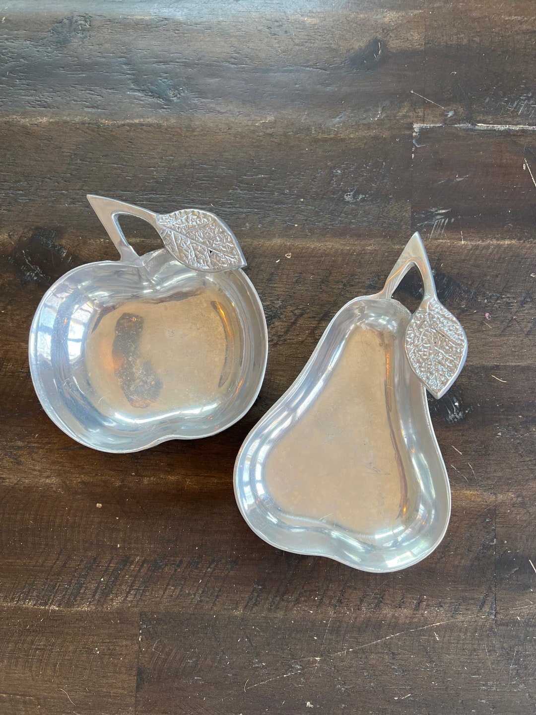 Vintage Pier One Metal Fruit Dish Set | Apple & Pear Trays - Etsy
