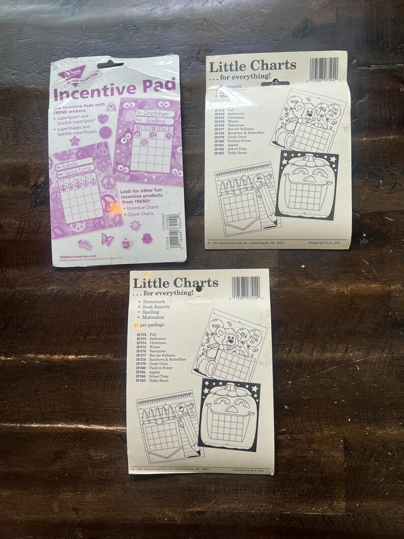 Vintage School Reward Charts | Retro Incentive Pads (36 Count) - Etsy