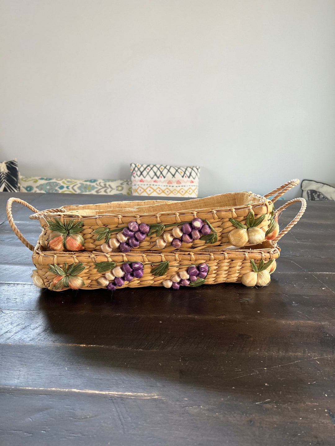 Set of Two Beautiful Vintage Fruit Baskets | Decorative Baskets ...