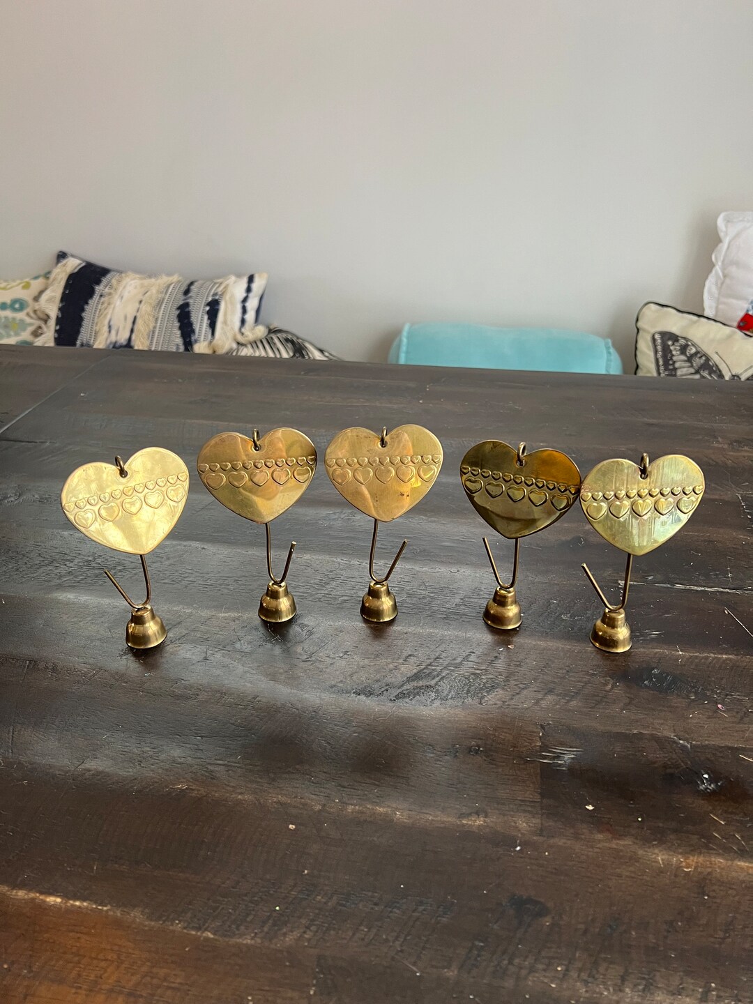 Brass Hearts | Vintage Brass Decor | Set of 5 - Etsy
