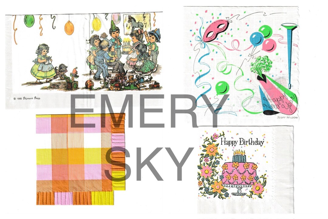 Printable Vintage Napkins | Digital Paper | Printable Ephemera - Etsy