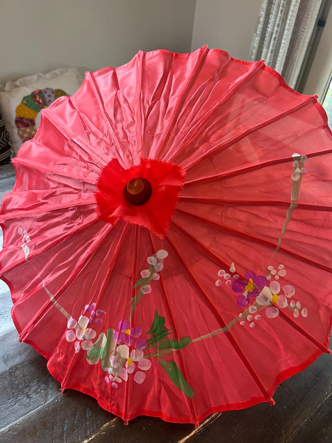 Hand-painted Nylon Parasol: Bamboo Handle Umbrella - Etsy