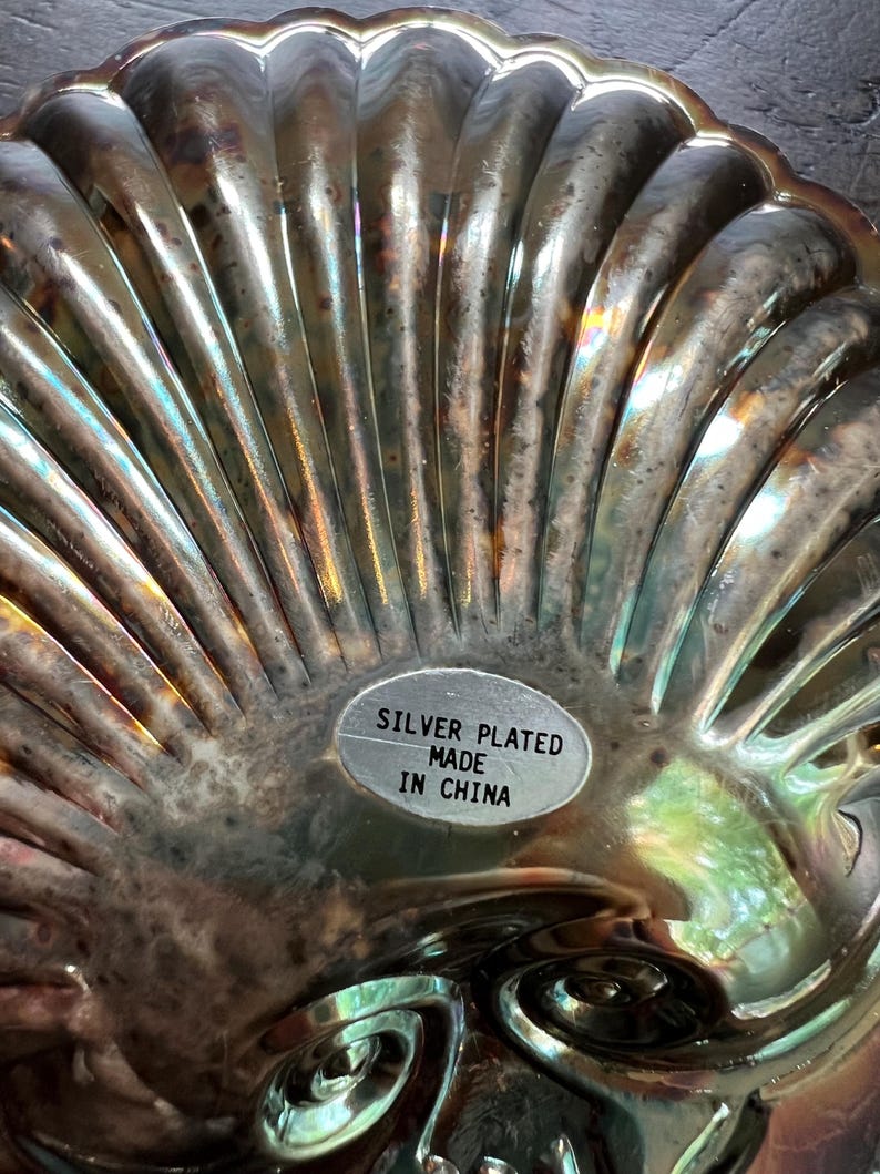 Beautiful Vintage Silver-plated Seashell Trinket Dishes Set of Two ...