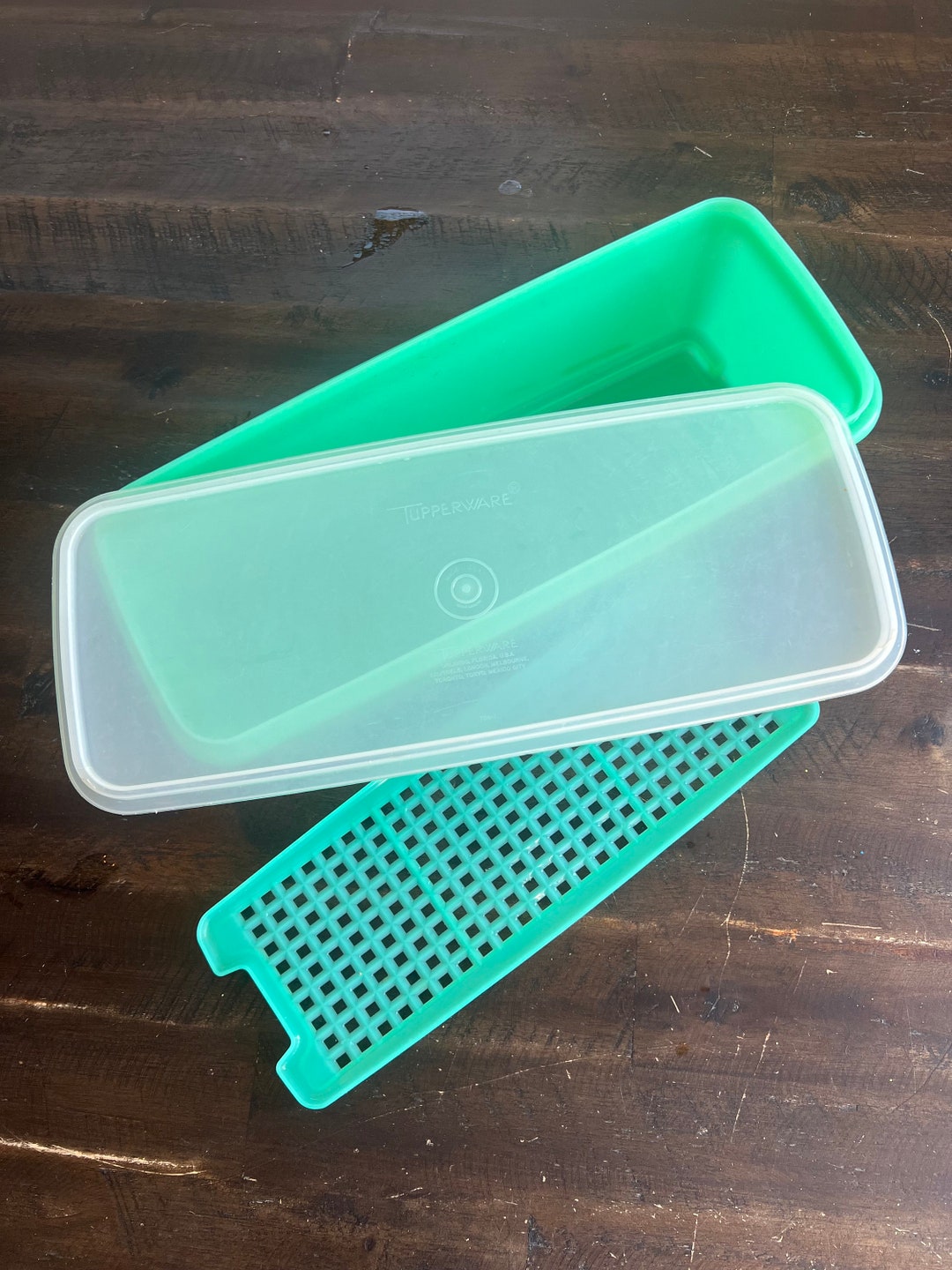 Vintage Large Rectangular Jadeite Tupperware Celery Crisper Vintage ...