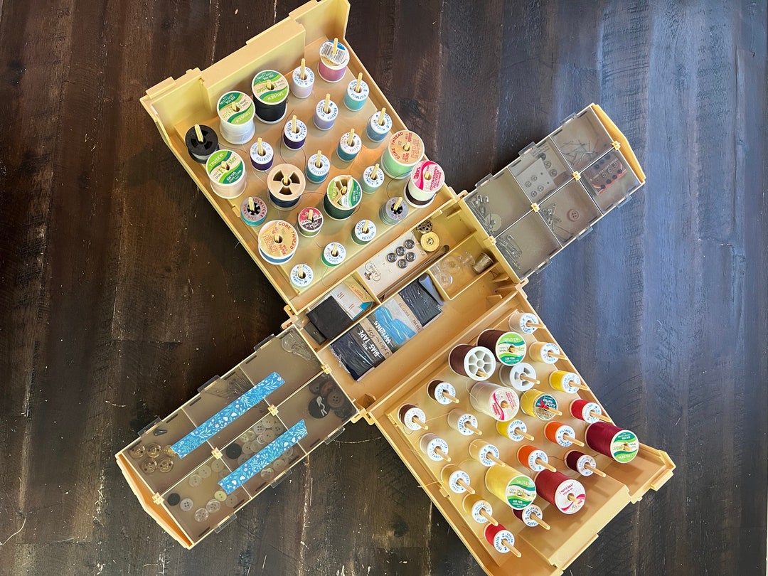 Vintage Sewing Box | Vintage Sewing Notions | Sewing Organizer | 1983 ...