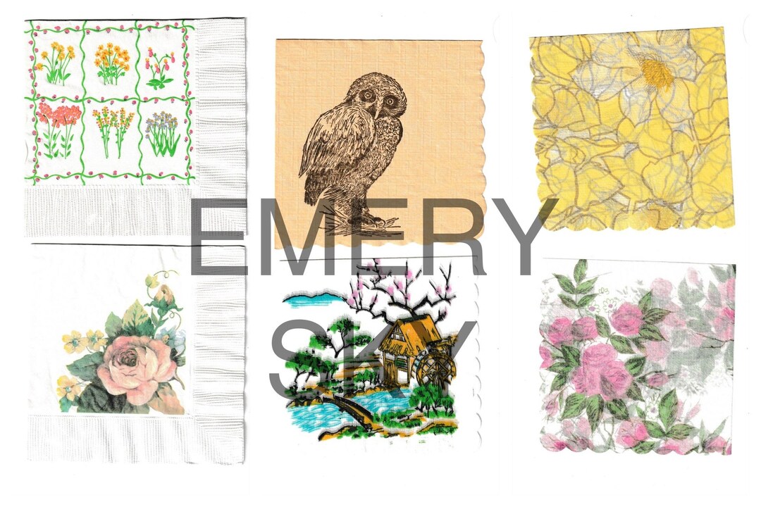 Printable Vintage Napkins | Digital Paper | Printable Ephemera - Etsy