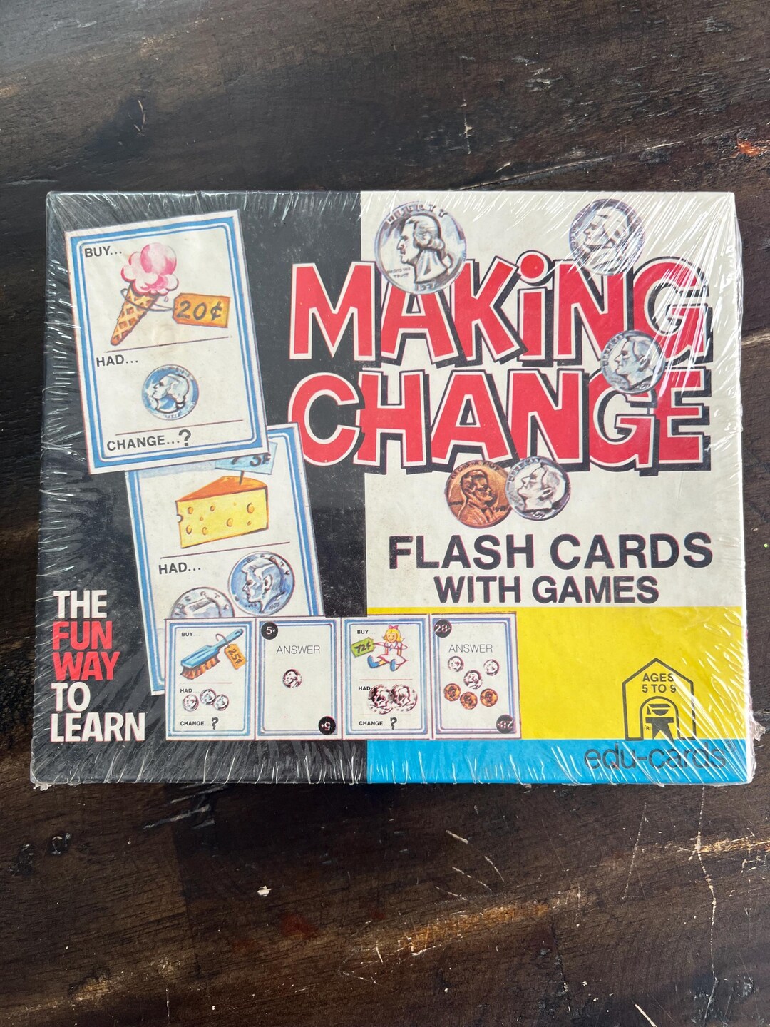 Vintage Flash Cards Counting Game Money Game Making Change Flash Cards ...