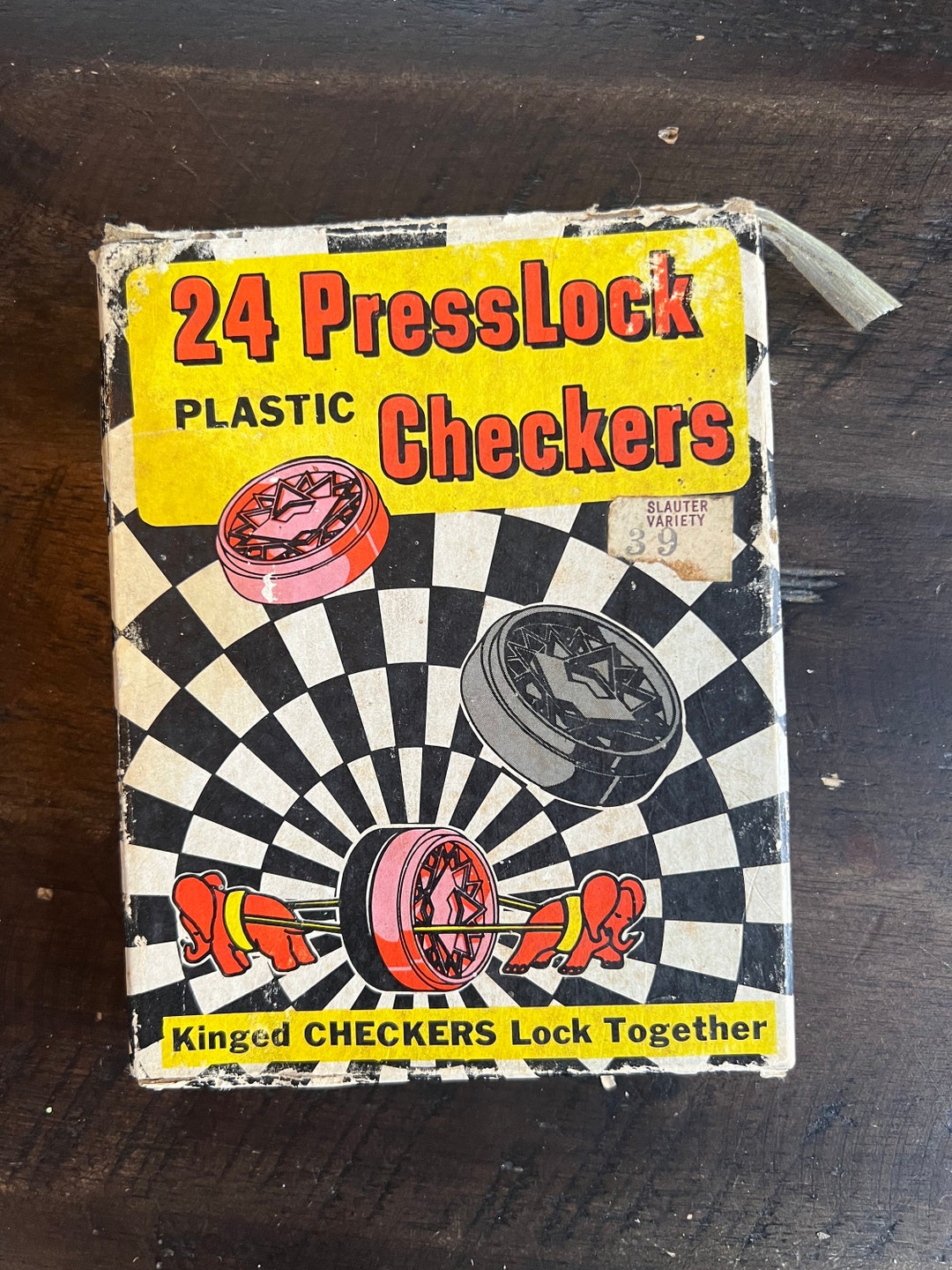 Vintage Checkers Pieces and Box Vintage Games - Etsy