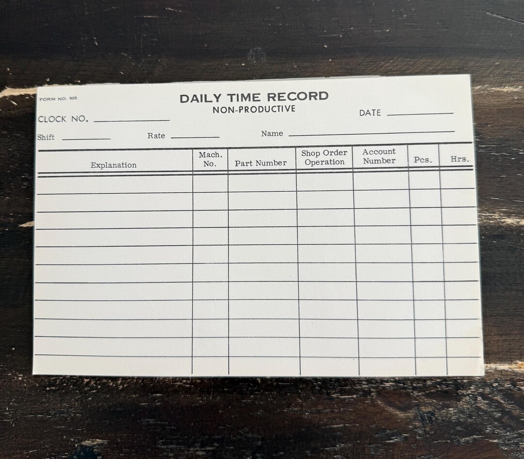 Vintage Daily Record Notepad | Office Paper | Work Order - Etsy