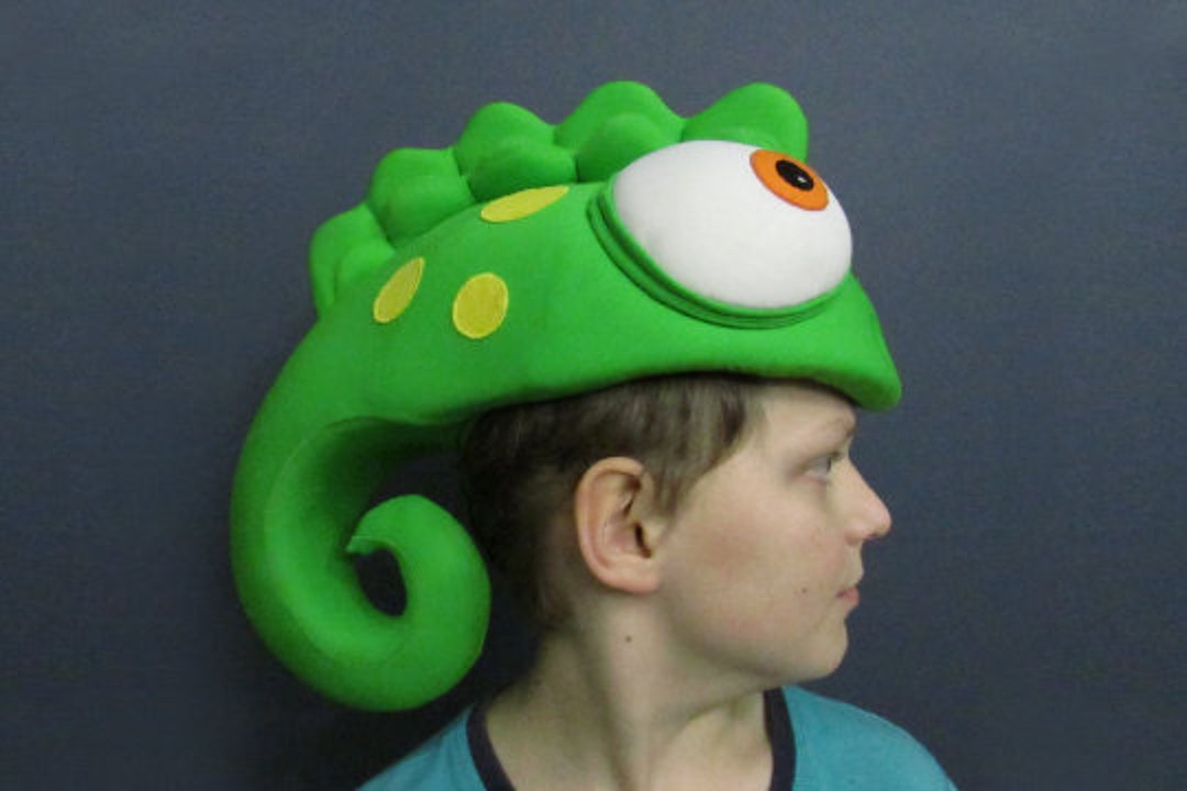 Lizard Costume Hat, Chameleon Costume, Gecko Carnival Hat, Red Spotted ...
