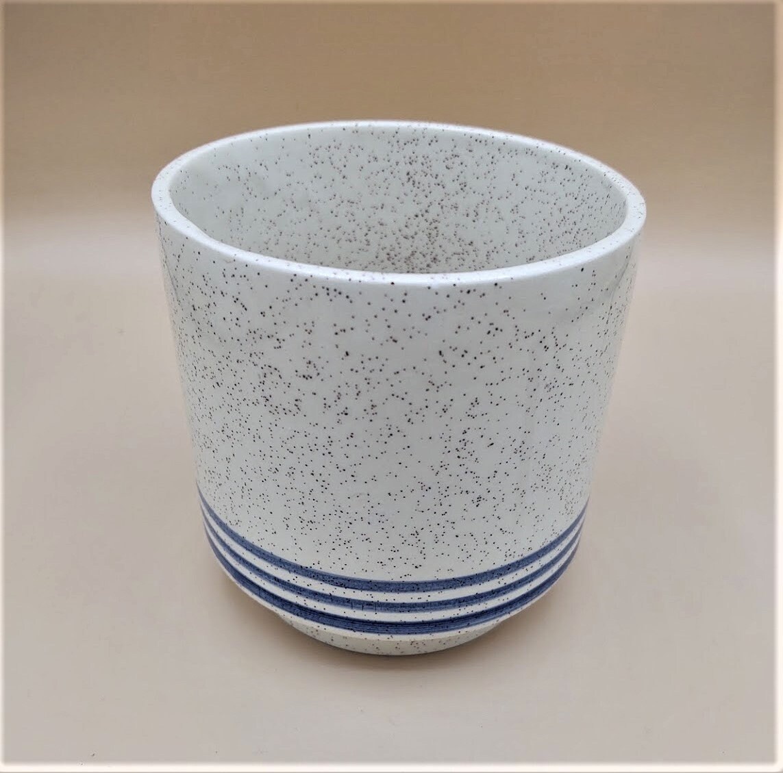 Vintage MCM Cookson Pottery Planter/Vase White w/Blue | Etsy